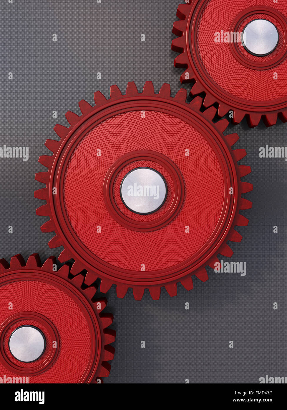 Red cogwheels in front of grey background, 3D Rendering Stock Photo - Alamy