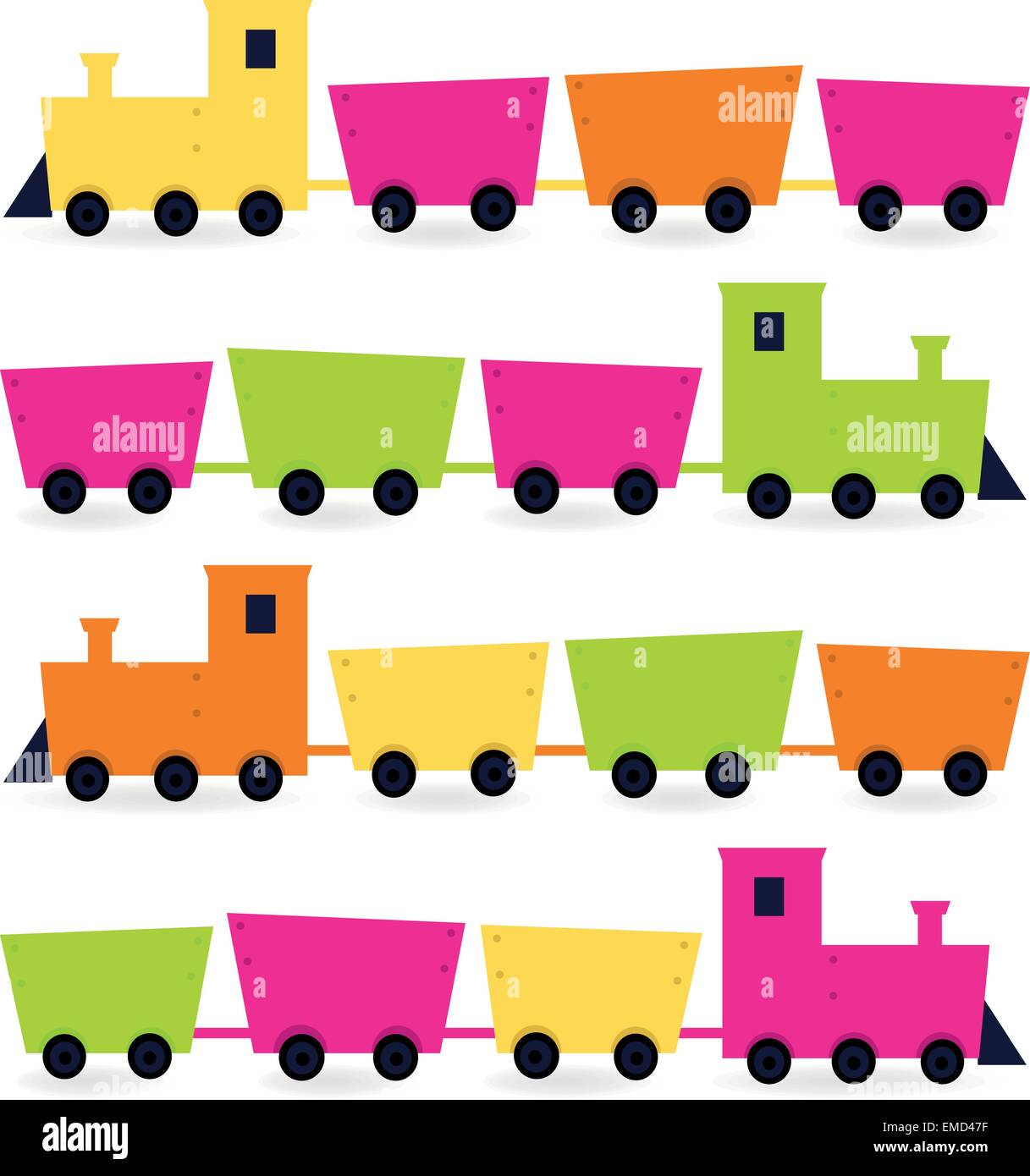 Colorful trains Stock Vector Images - Alamy