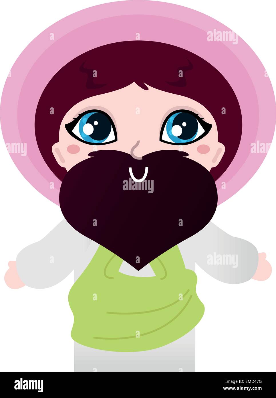 Cute Jesus Christ character isolated on white Stock Vector Image & Art ...