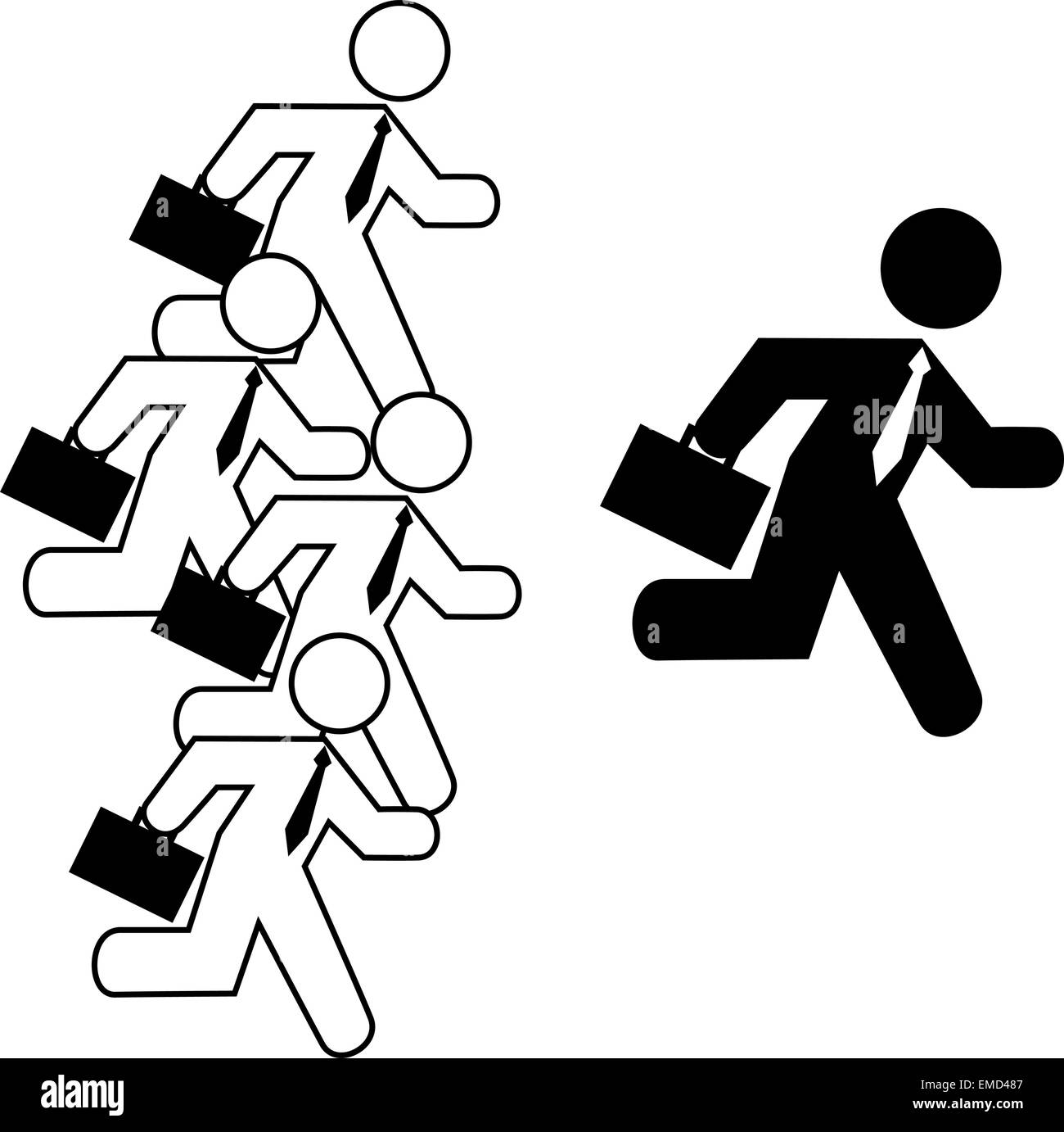 Stick man running Black and White Stock Photos & Images - Alamy