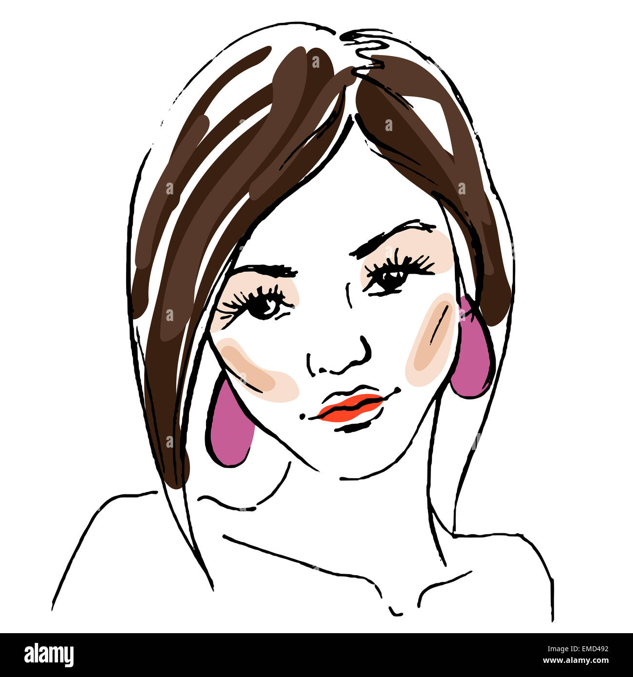 Sketch of the woman Stock Photo - Alamy