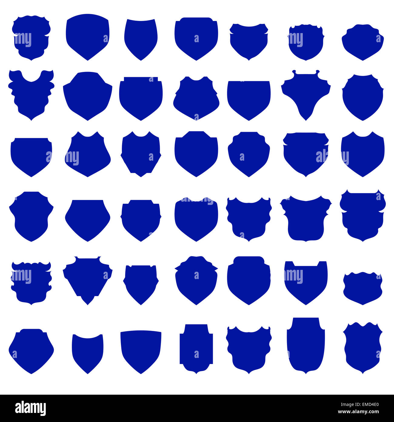 Shield protection emblem blue frame hi-res stock photography and images ...