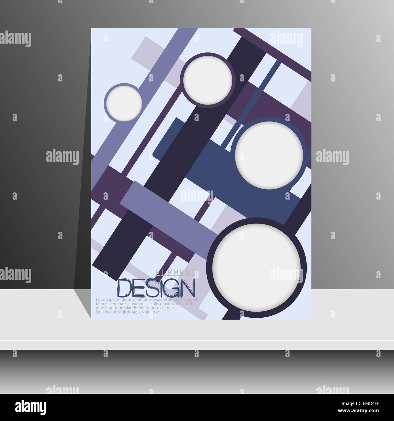 Magazine cover with pieces of colored paper for brochures, flyers ...