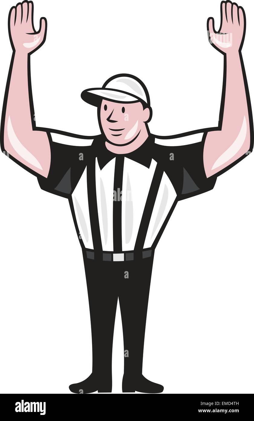 American Football Referee Touchdown Cartoon Stock Vector Image & Art ...