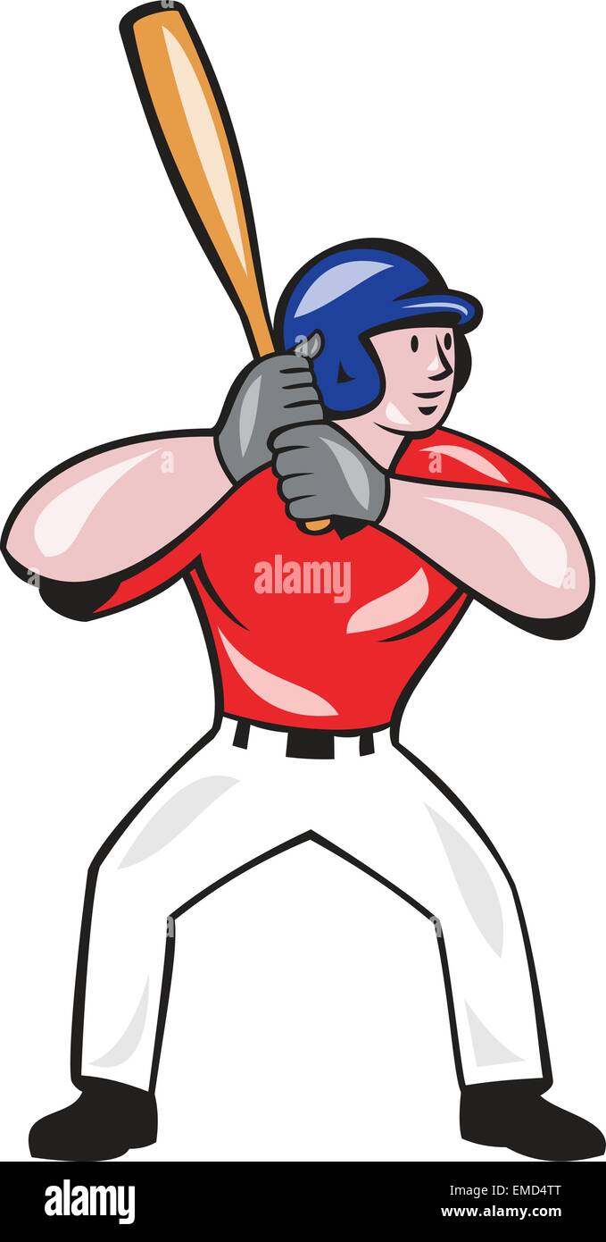 Baseball Player Batting Front Isolated Cartoon Stock Vector Image & Art ...