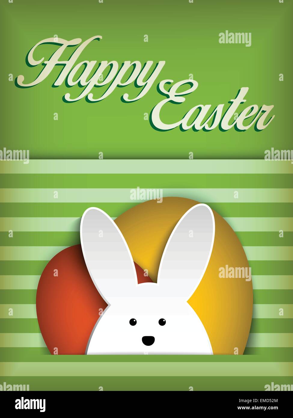 Happy Easter Rabbit Bunny on Green Background Stock Vector Image & Art ...