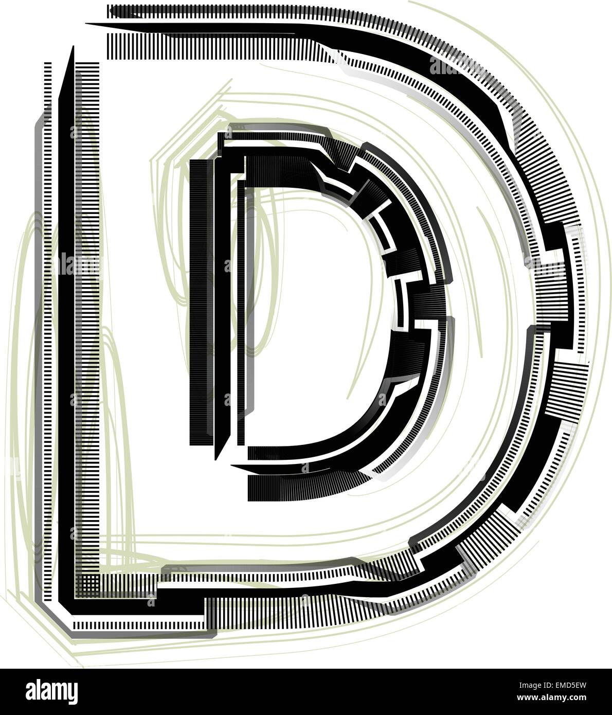 technological font. LETTER D Stock Vector Image & Art - Alamy