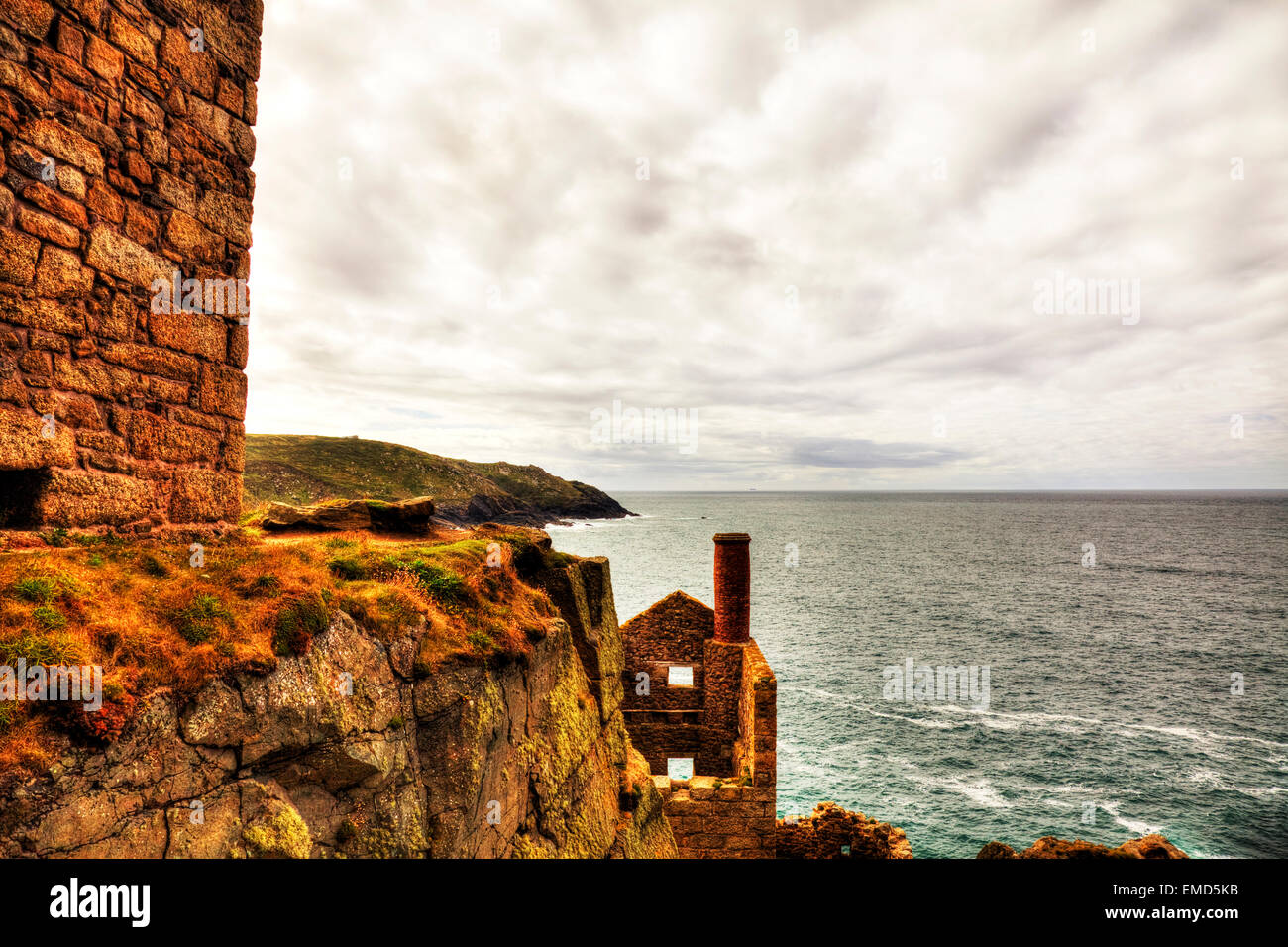 Tin mine Cornwall Botallack coast coastline mines building buildings ...