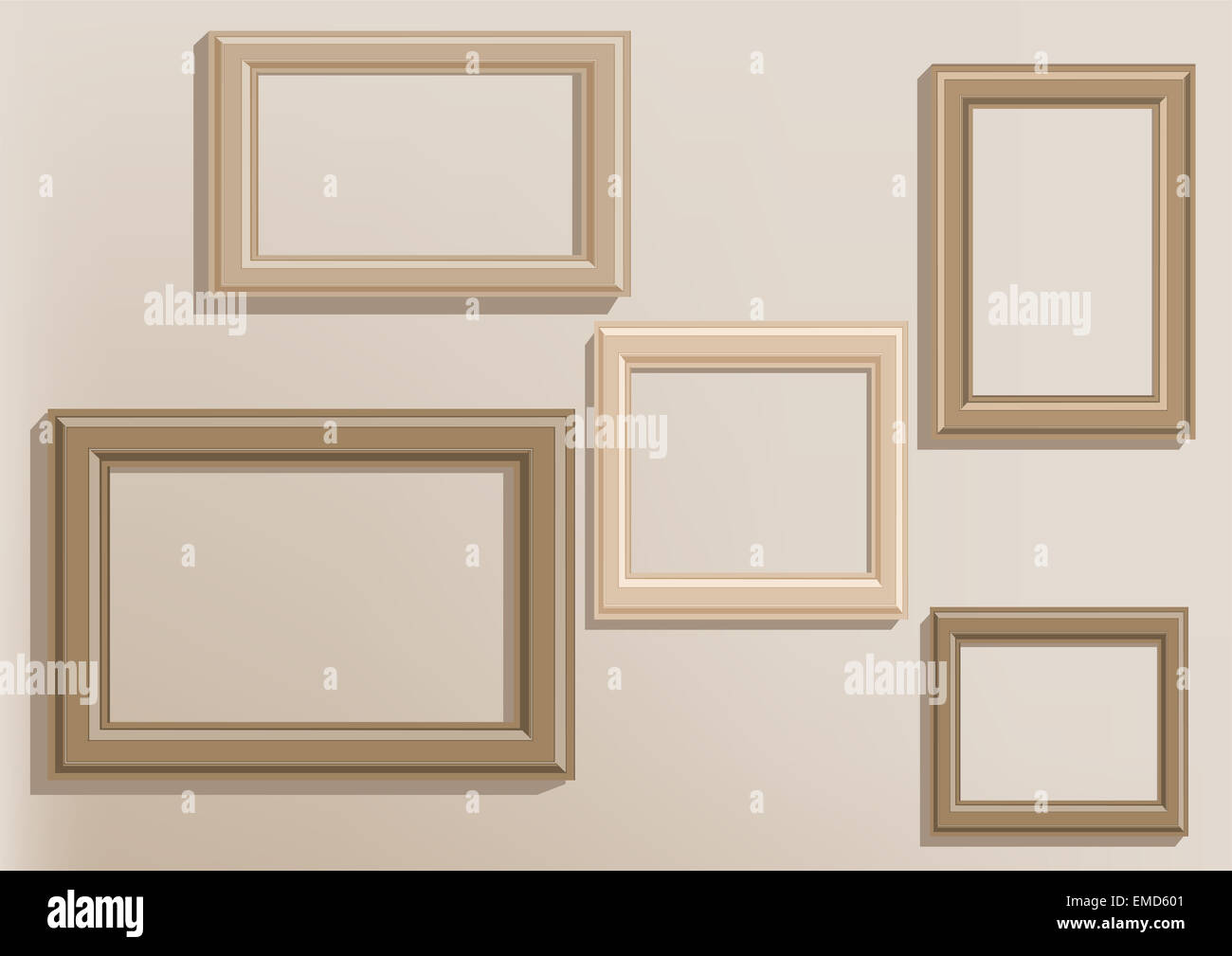 picture frames on wall Stock Photo - Alamy