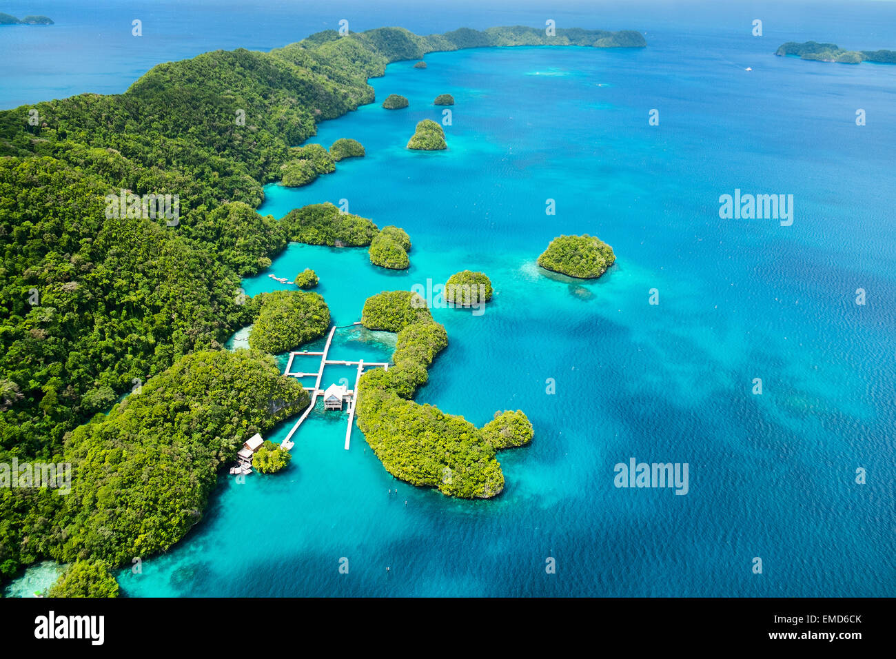 Palau islands from above Stock Photo - Alamy