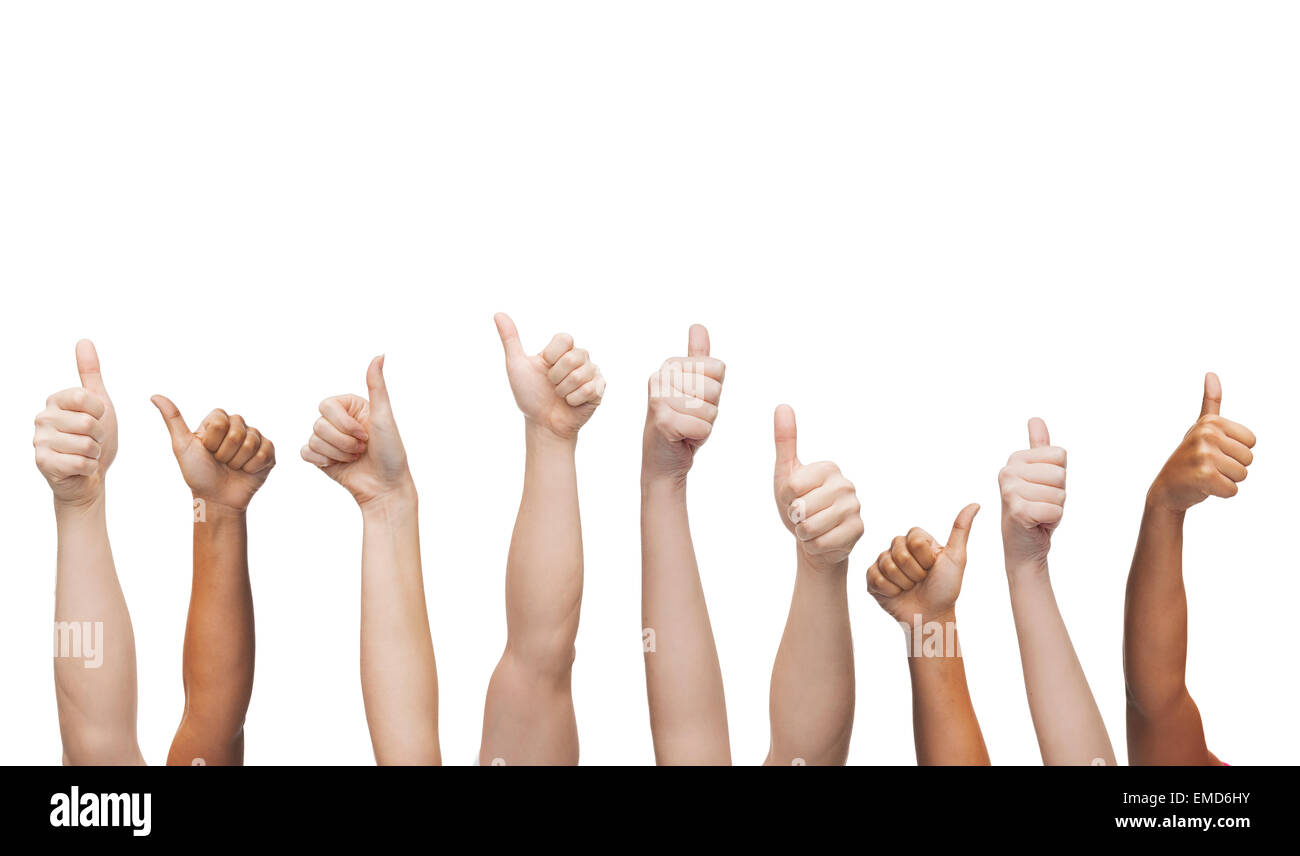 human hands showing thumbs up Stock Photo - Alamy