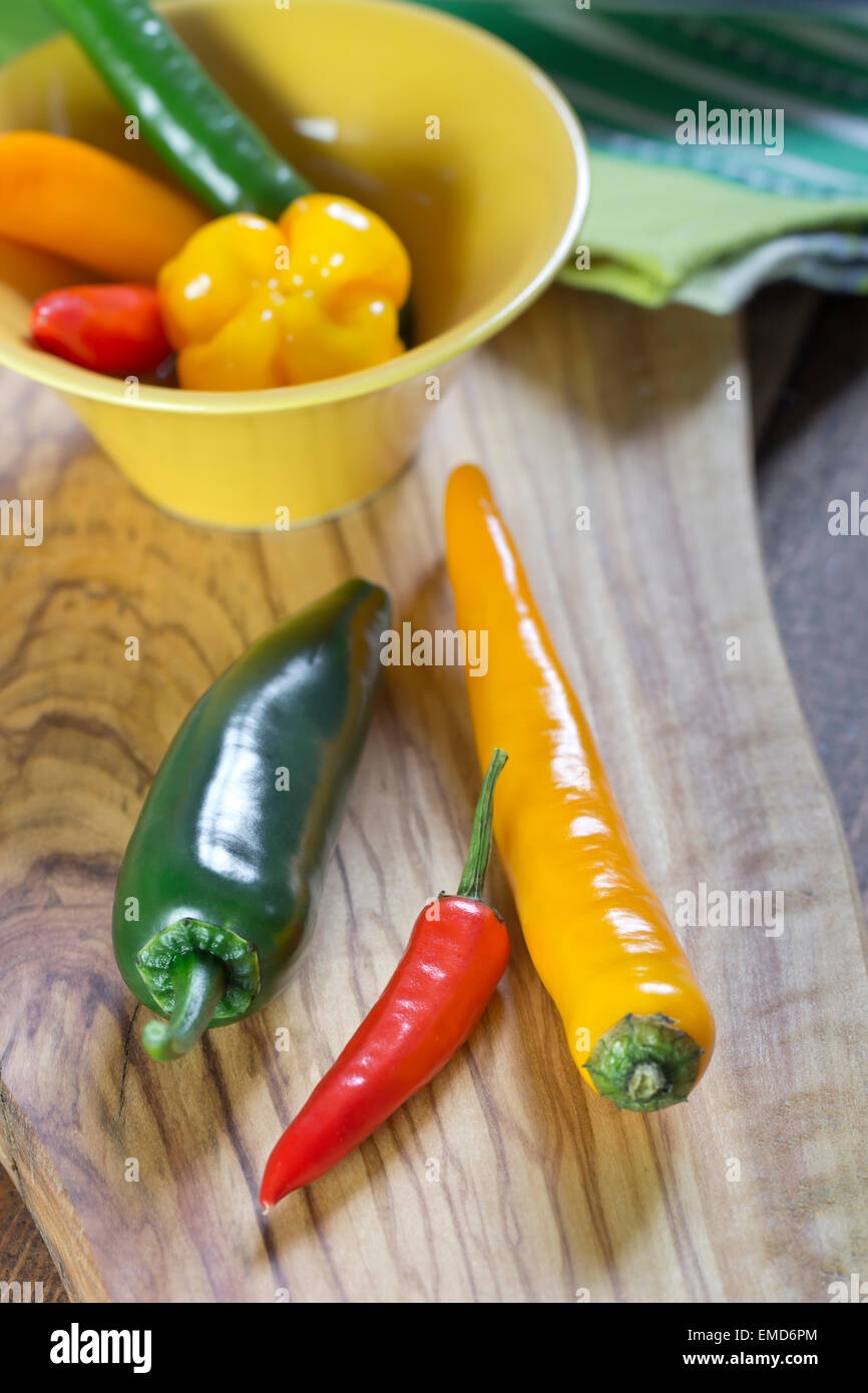 Close up different color peppers hi-res stock photography and images ...