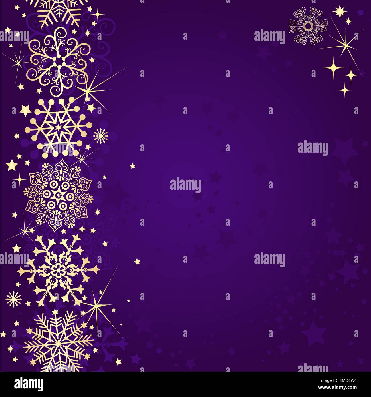 Gold snowflakes frame snow Stock Vector Images - Alamy