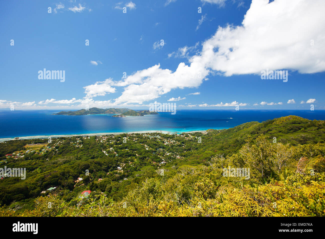 Seychelles landscape from above Stock Photo - Alamy