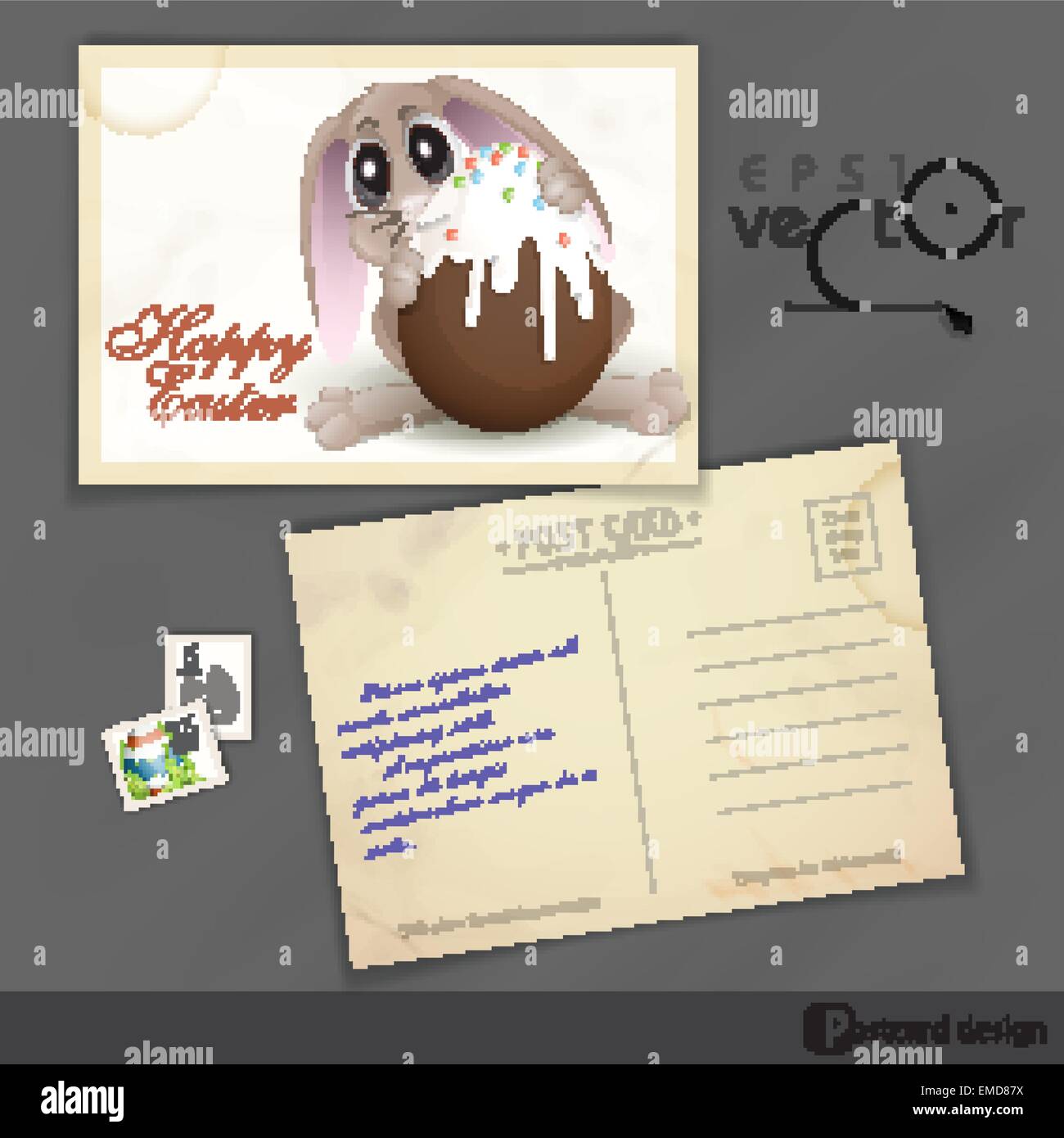 Easter Bunny With Chocolate Egg Stock Vector Image & Art - Alamy