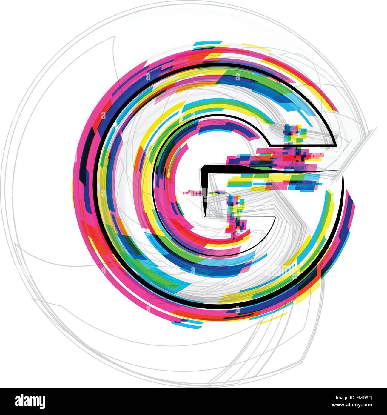 Font Illustration. LETTER G. Vector illustration Stock Vector Image ...