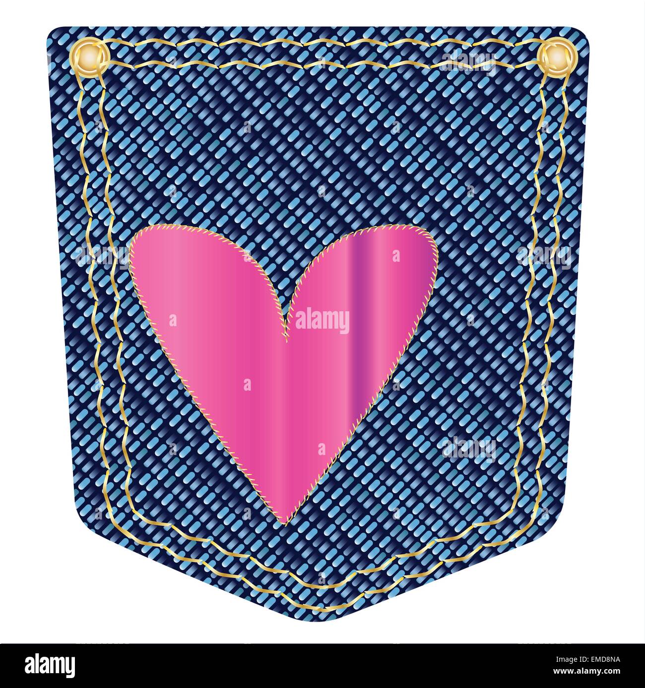 Heart Denim Pocket Stock Vector Image & Art - Alamy