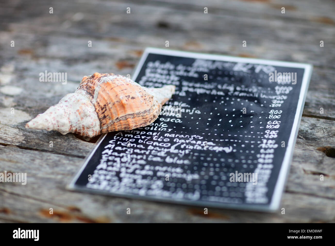 Menu at bar Stock Photo - Alamy