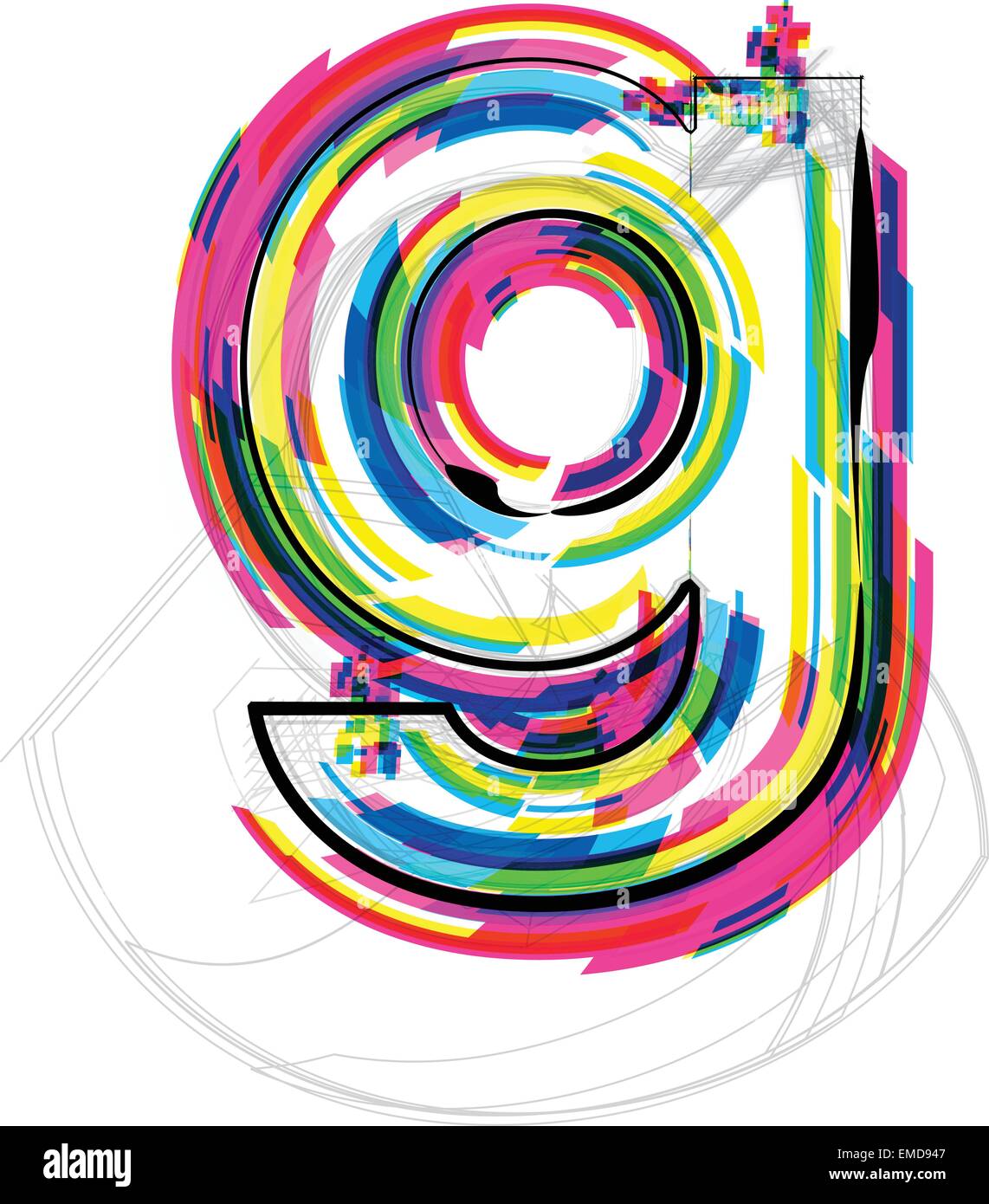 font Illustration. LETTER g. Vector illustration Stock Vector Image ...