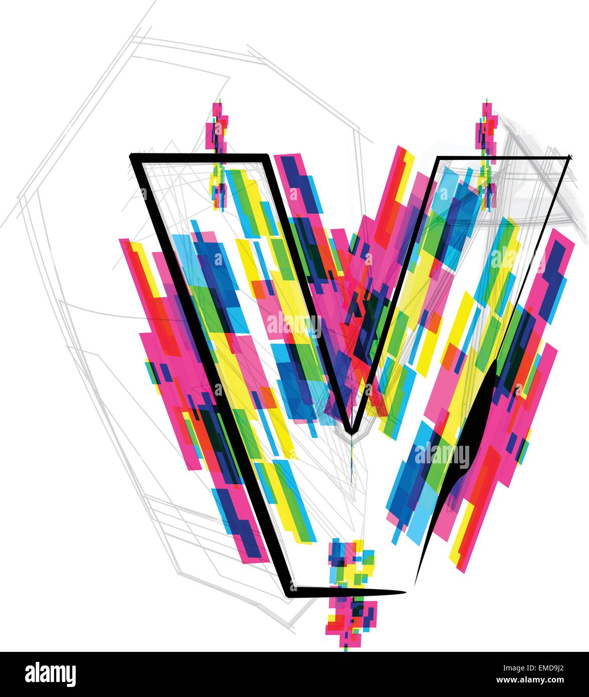 font Illustration. LETTER v. Vector illustration Stock Vector Image ...