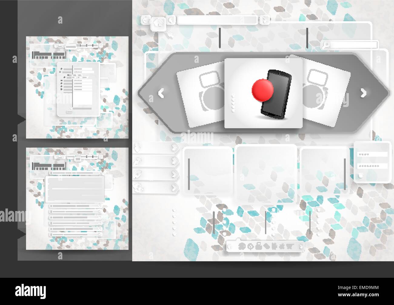 Website Design Template Menu Elements Stock Vector Image & Art - Alamy