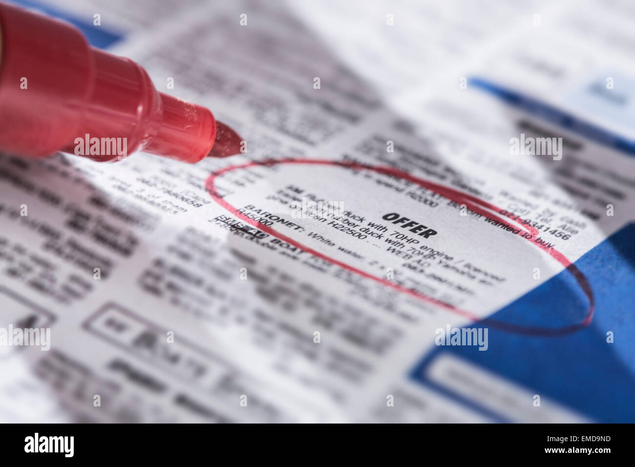 Newspaper red circle hi-res stock photography and images - Alamy