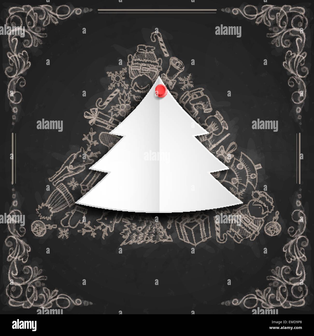Merry Christmas Stylish Tree Stock Vector Image & Art - Alamy