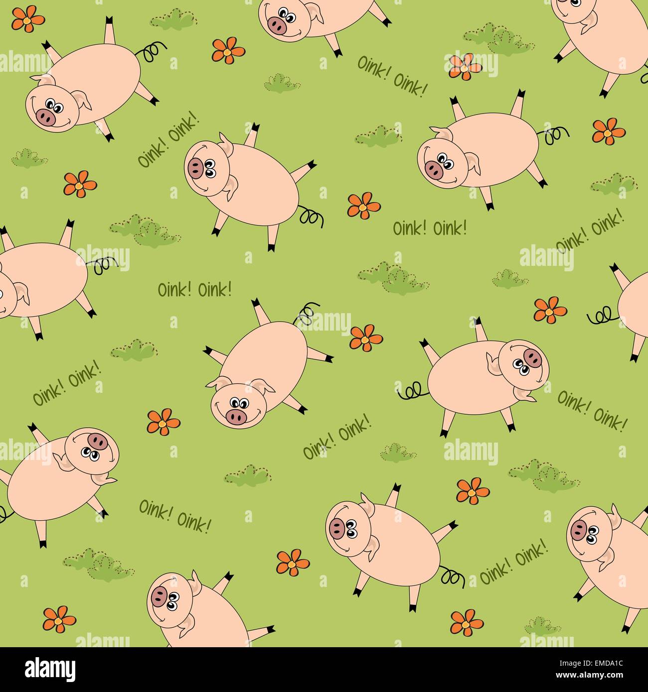 seamless background with funny pigs Stock Vector Image & Art - Alamy