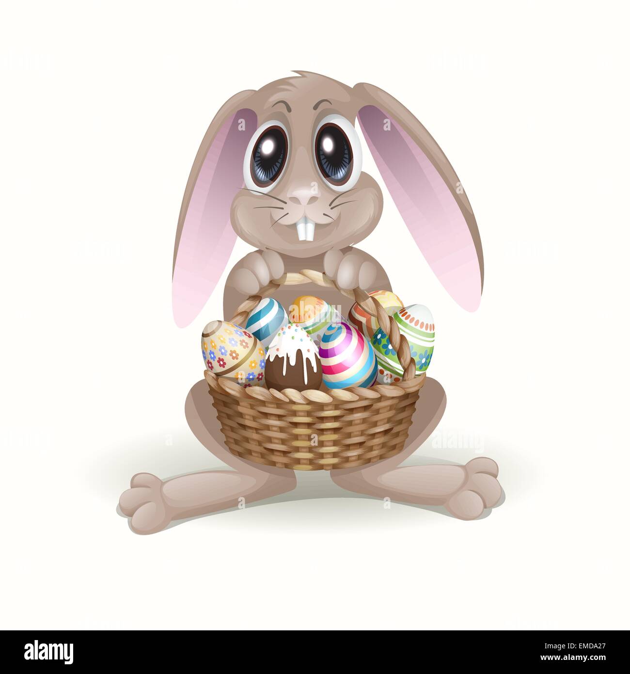 Cartoon easter bunny basket full hi-res stock photography and images ...