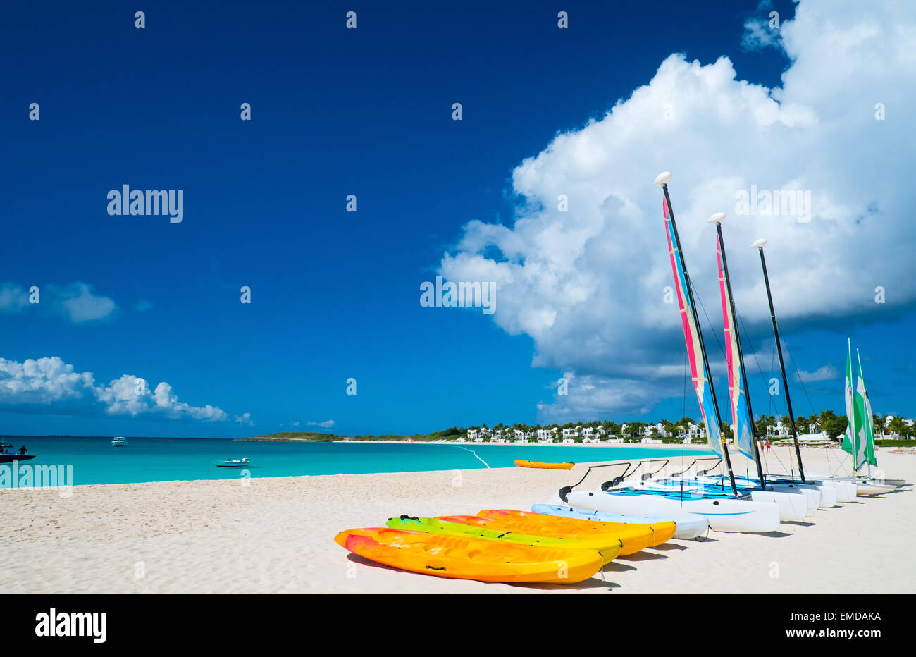Catamarans on tropical beach Stock Photo - Alamy