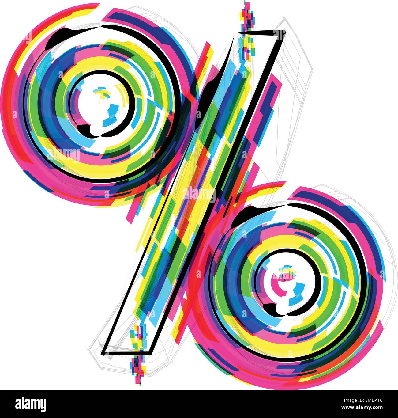 font Illustration. Percent Symbol Stock Vector Image & Art - Alamy