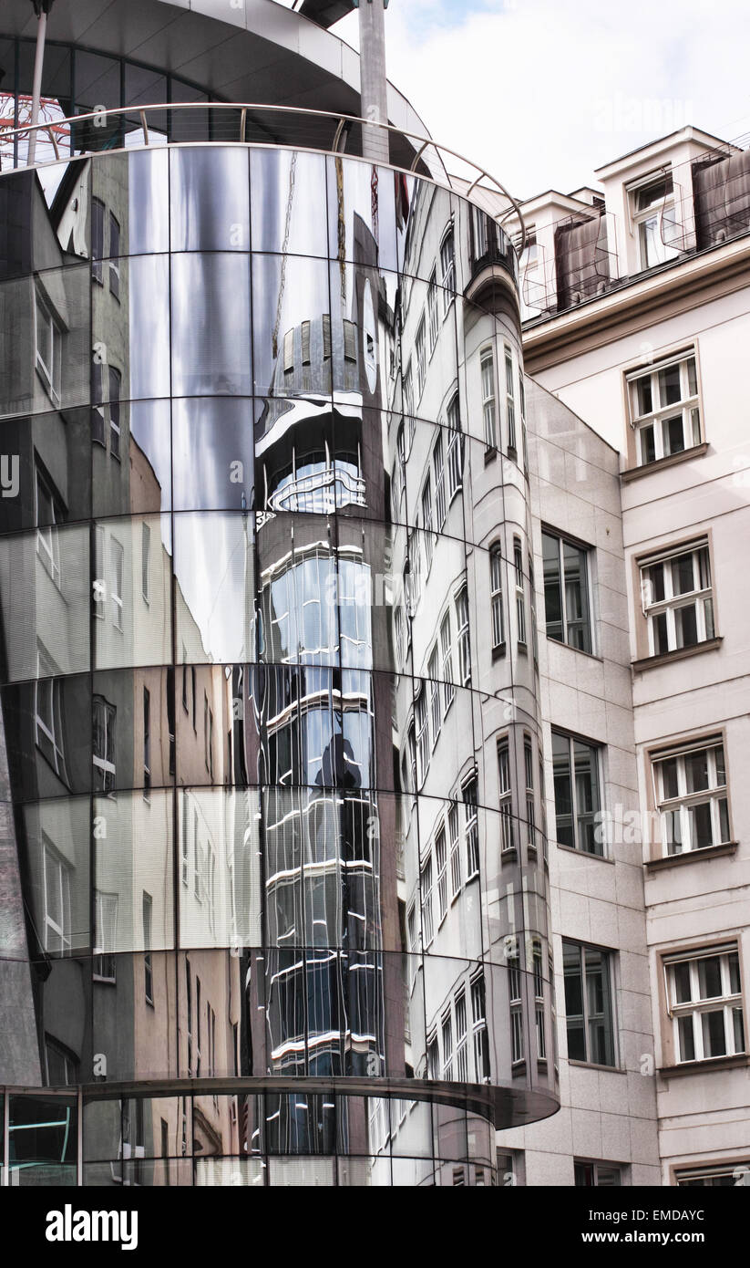Old and new office buildings next to each other hi-res stock ...