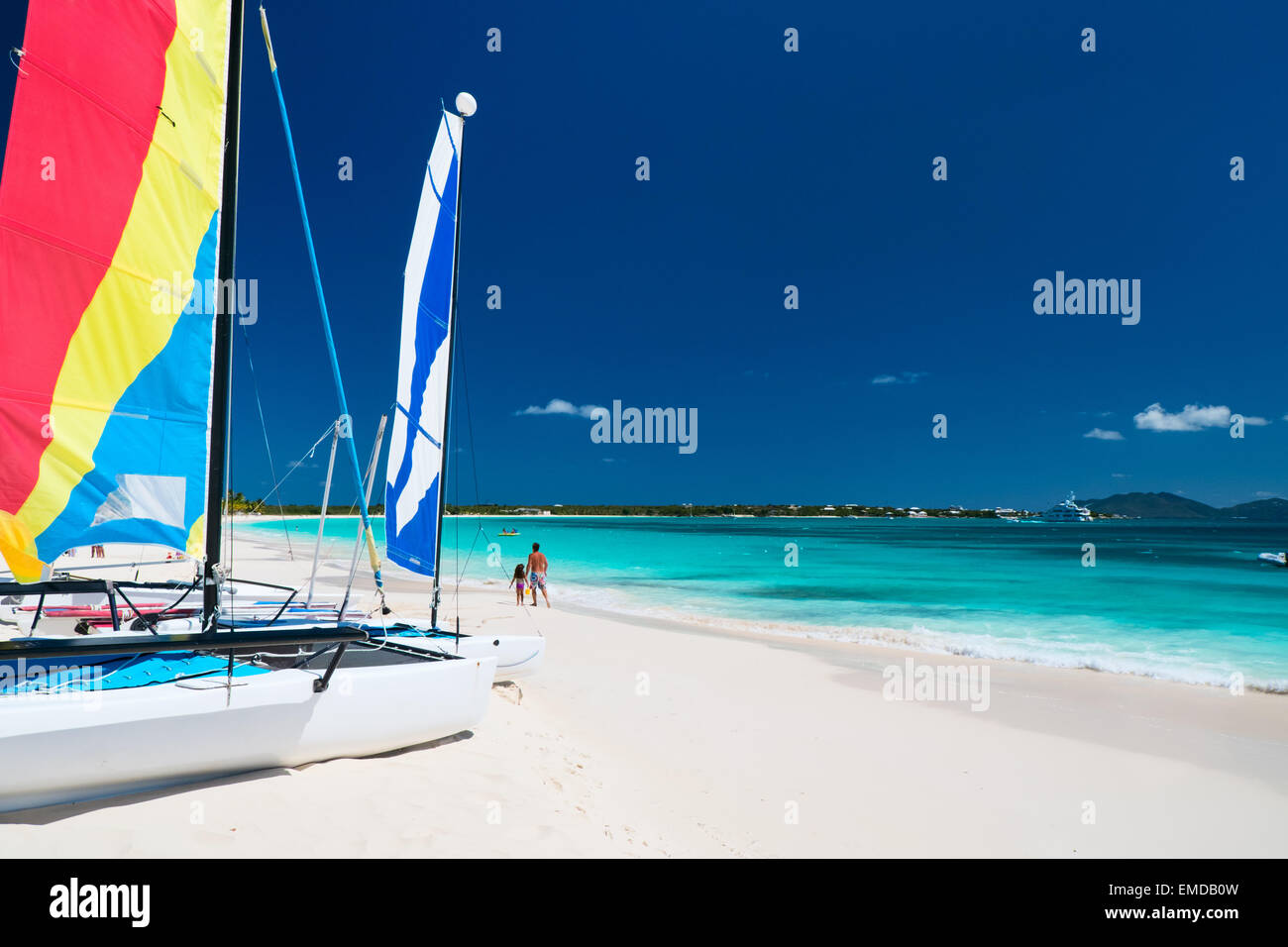 Catamarans at tropical beach Stock Photo - Alamy