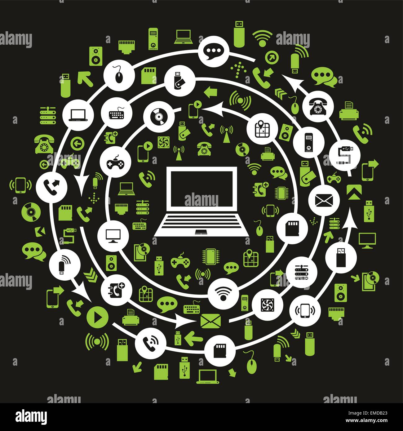 Computer printer phone Stock Vector Images - Alamy