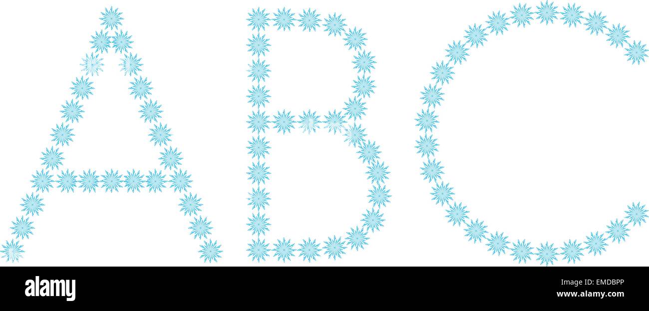 Letter A, B, C from snowflakes Stock Vector Image & Art - Alamy