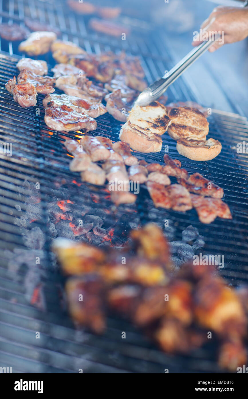 Chef cooking meat Stock Photo - Alamy