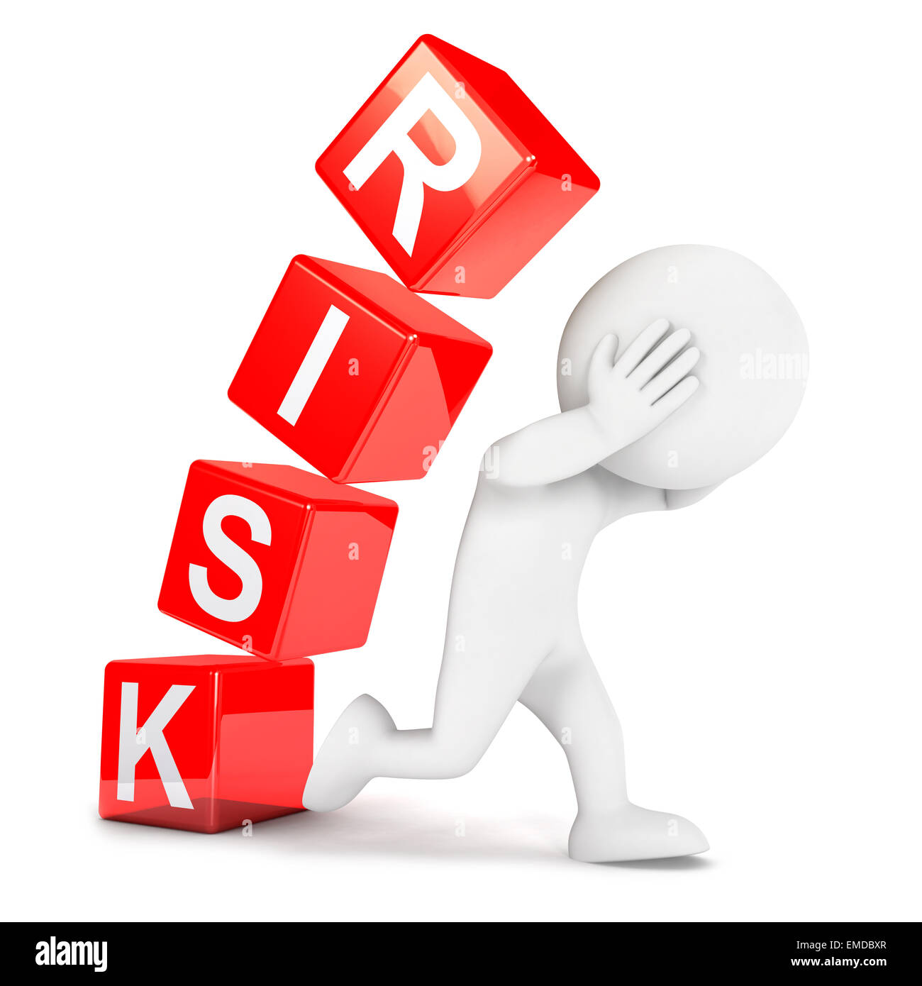 3d white people risk, isolated white background, 3d image Stock Photo ...