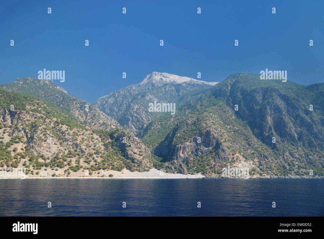 Heat haze over the hills of South West Crete, Greece Stock Photo - Alamy