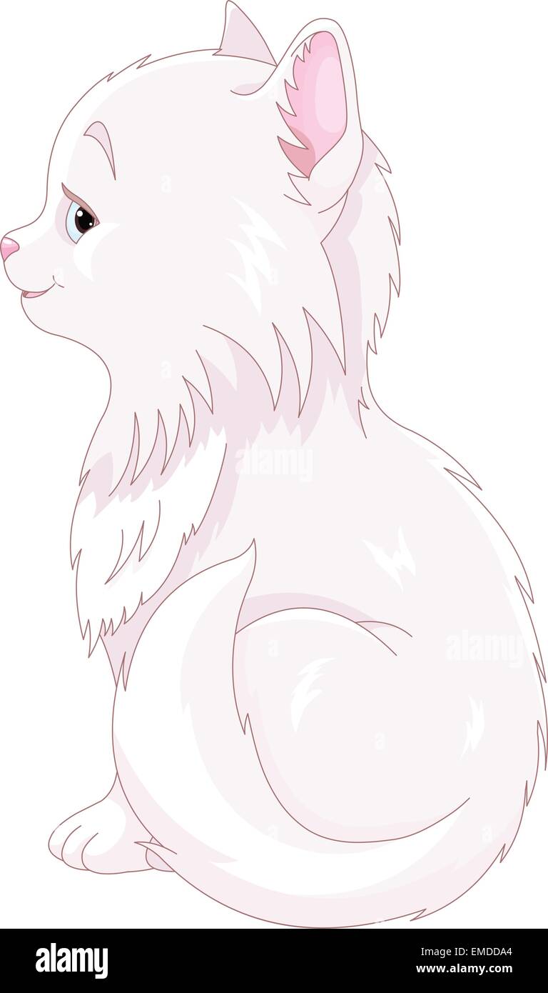 White cat illustration hi-res stock photography and images - Alamy