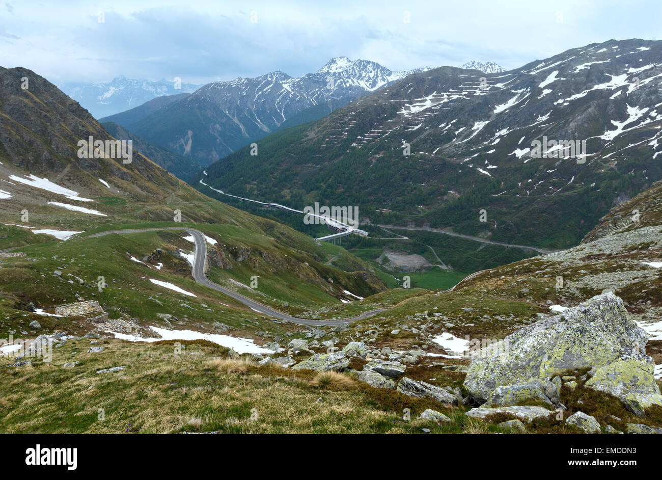 Great St Bernard Pass Summer Landscape It Located In Switzerland In