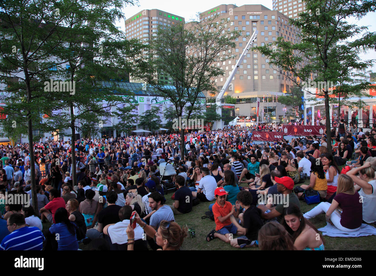 Canada, Quebec, Montreal, Place des Festivals, Jazz Festival, crowd ...