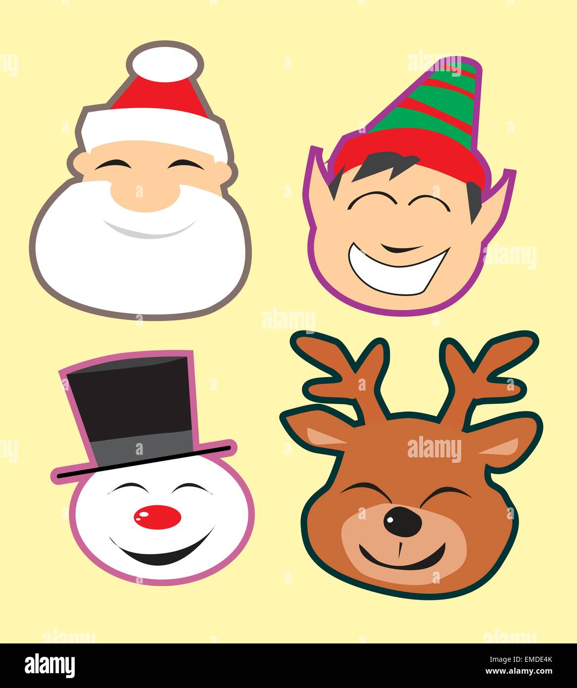 Cute animal heads Stock Vector Images - Alamy