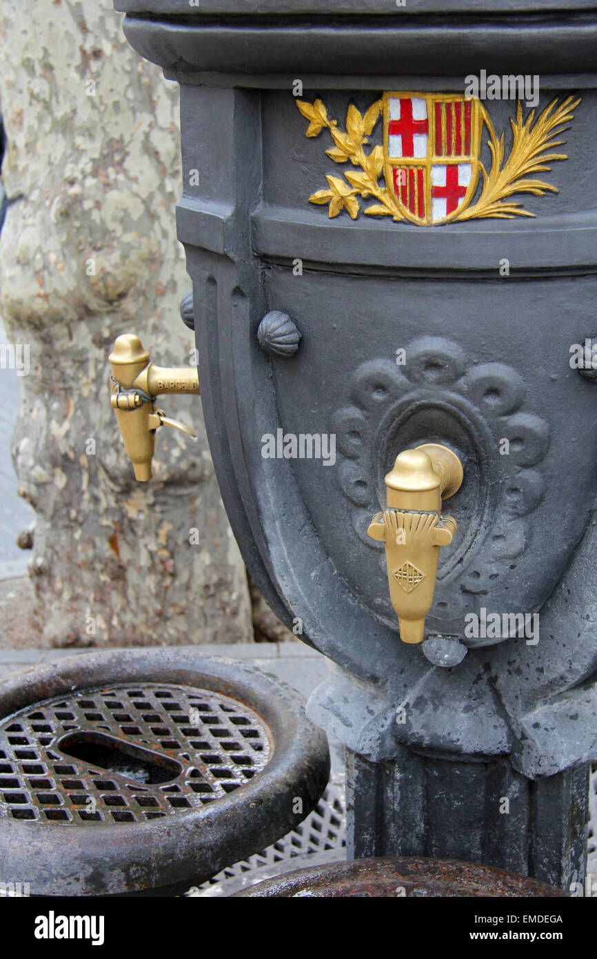 Barcelona public water tap Stock Photo - Alamy