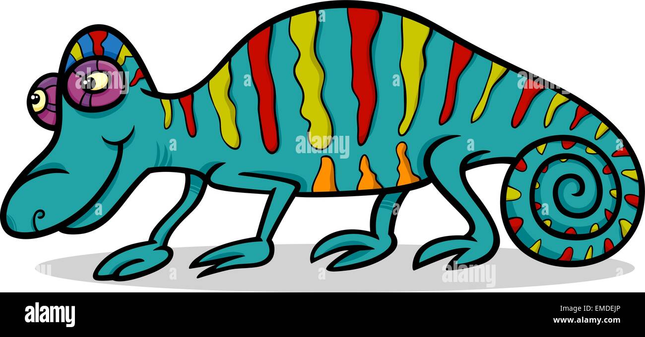 chameleon animal cartoon illustration Stock Vector Image & Art - Alamy
