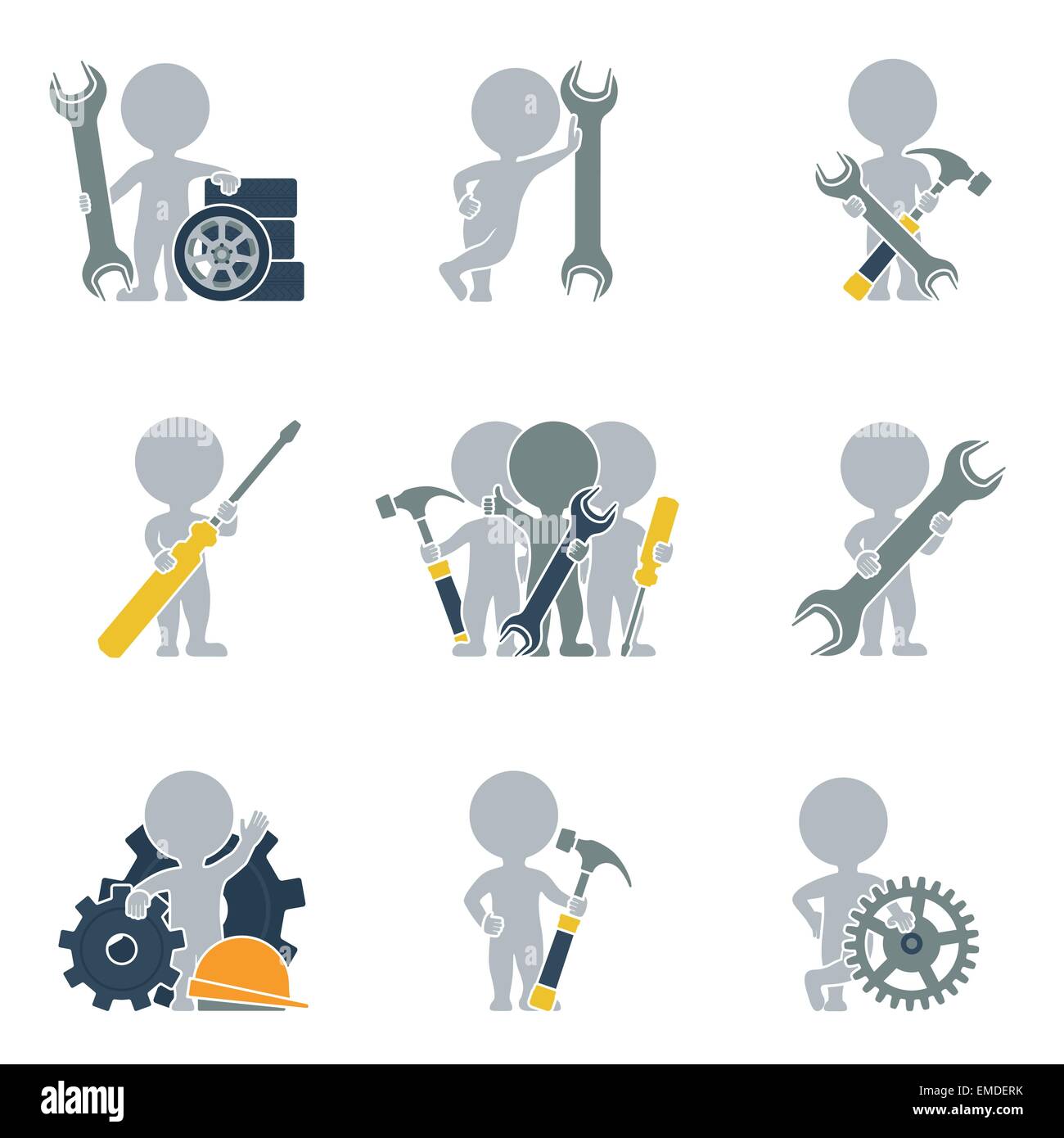 Little mechanic tire Stock Vector Images - Alamy