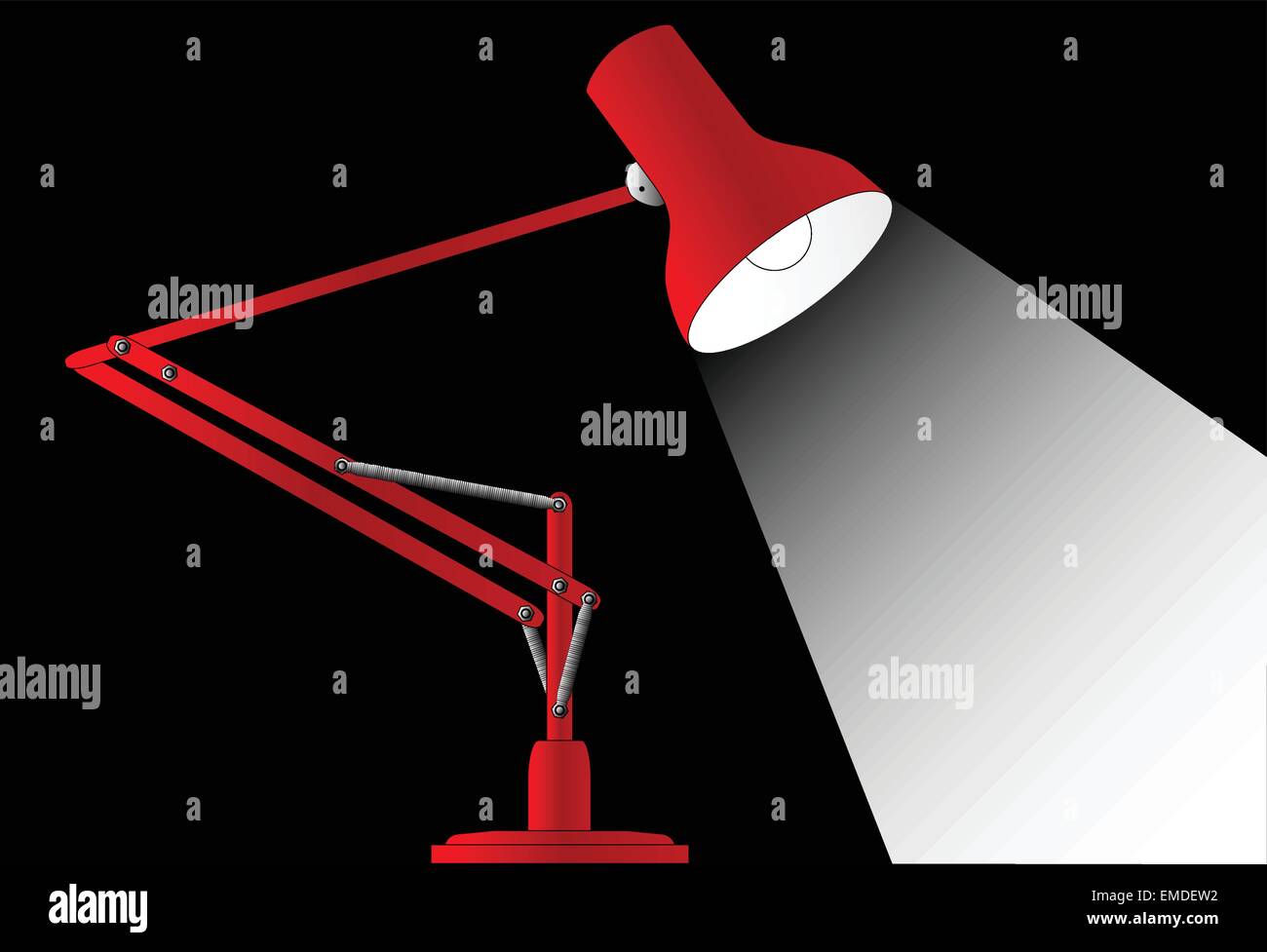 Black background lamp anglepoise Stock Vector Images - Alamy