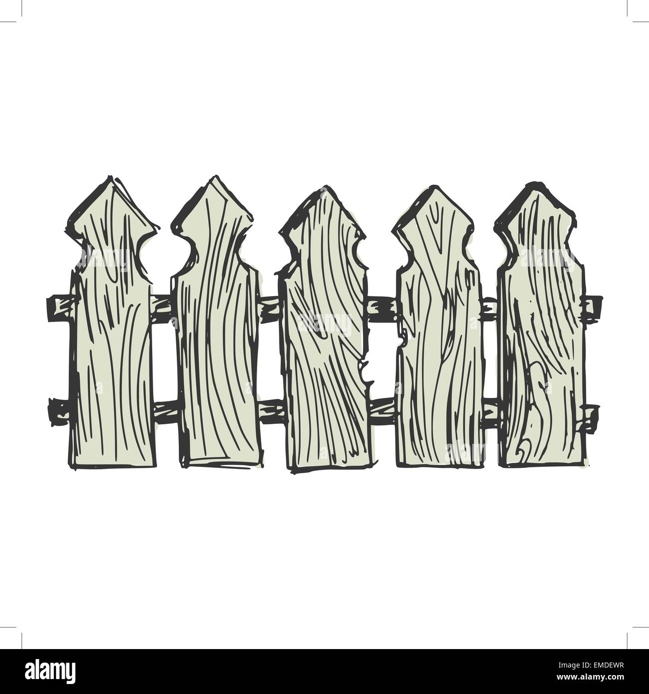 Vector hand drawn fence Cut Out Stock Images & Pictures - Alamy