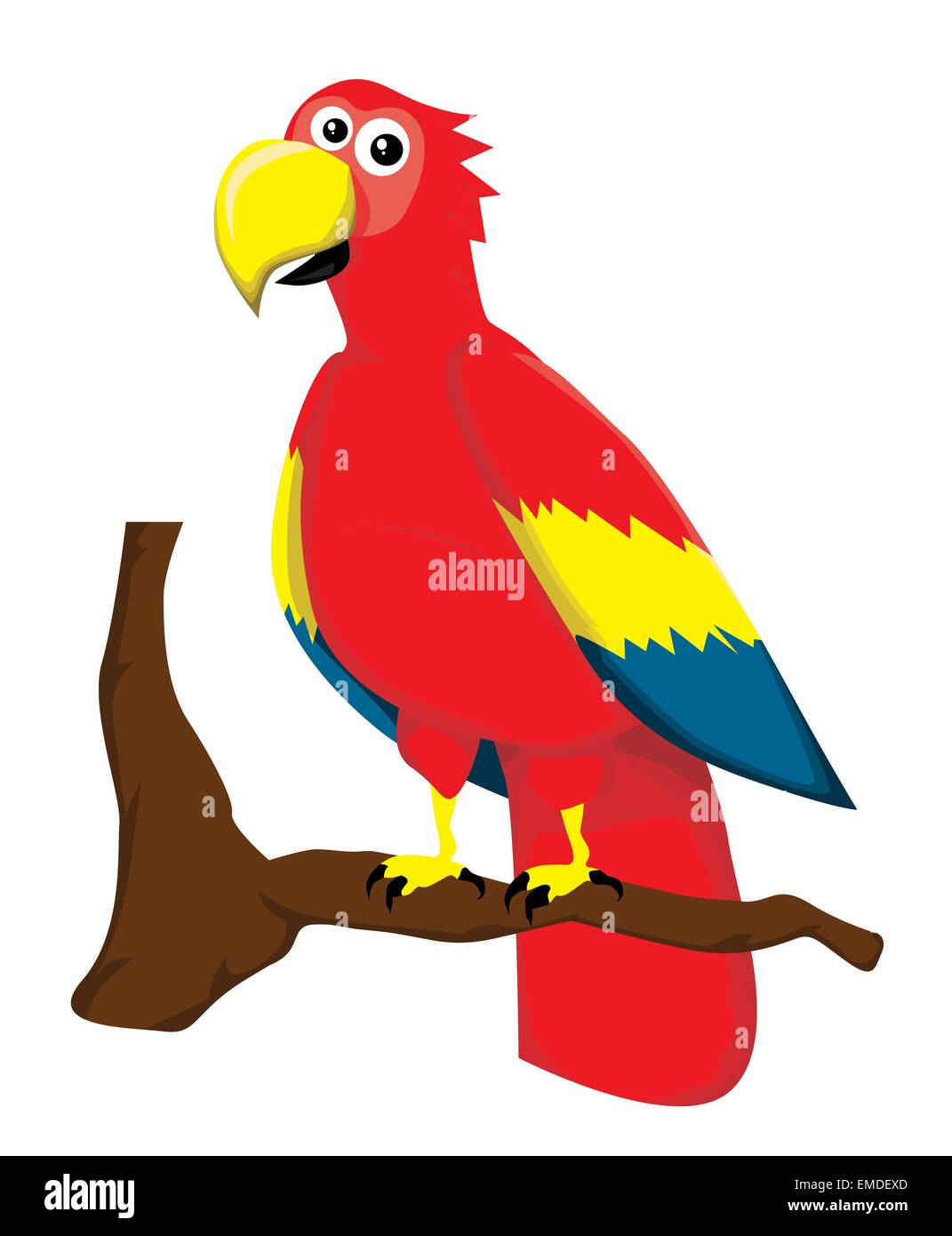 Cartoon red parrot bird character Cut Out Stock Images & Pictures - Alamy