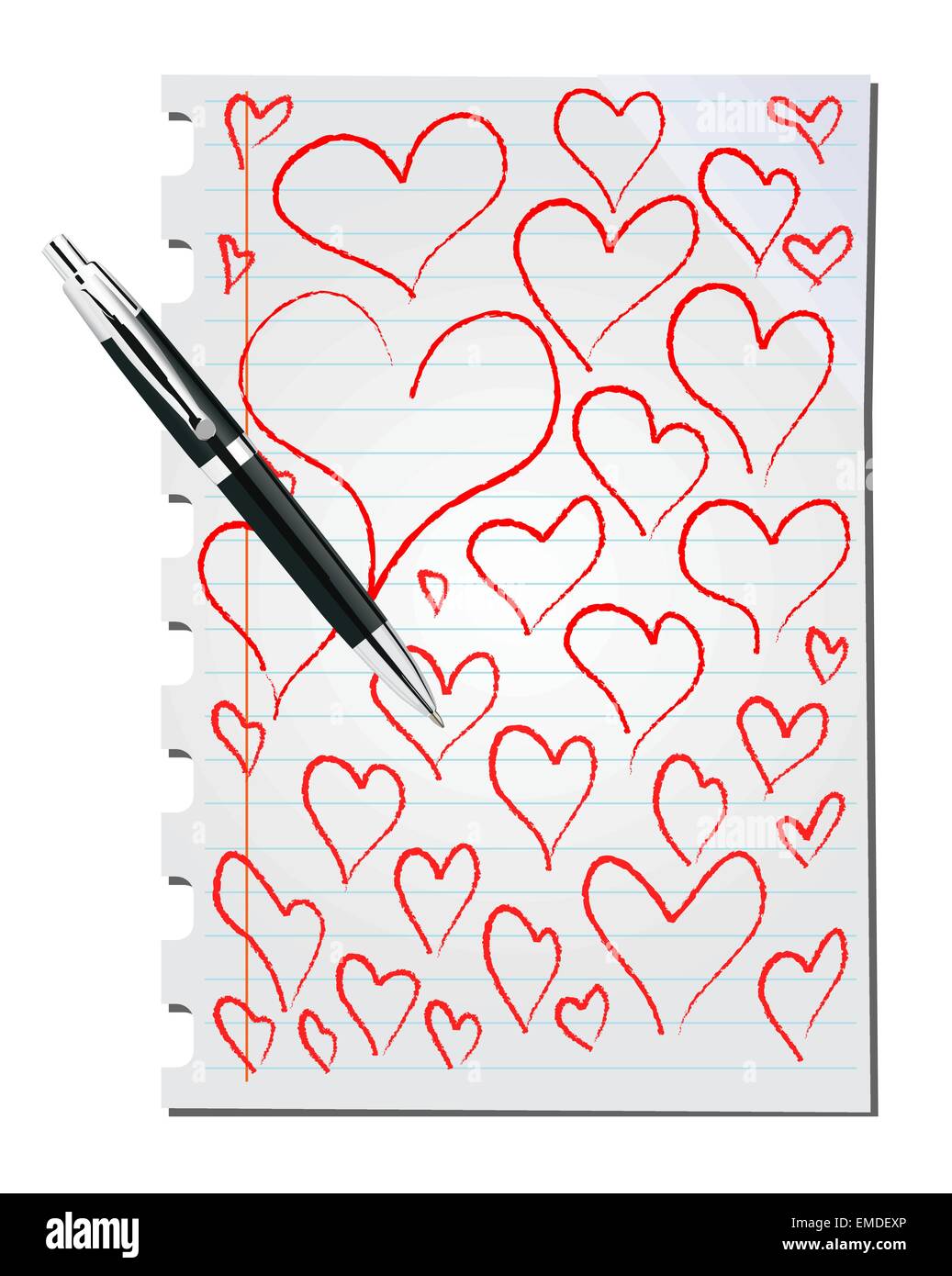 Hand drawn heart arrow Cut Out Stock Images & Pictures - Alamy