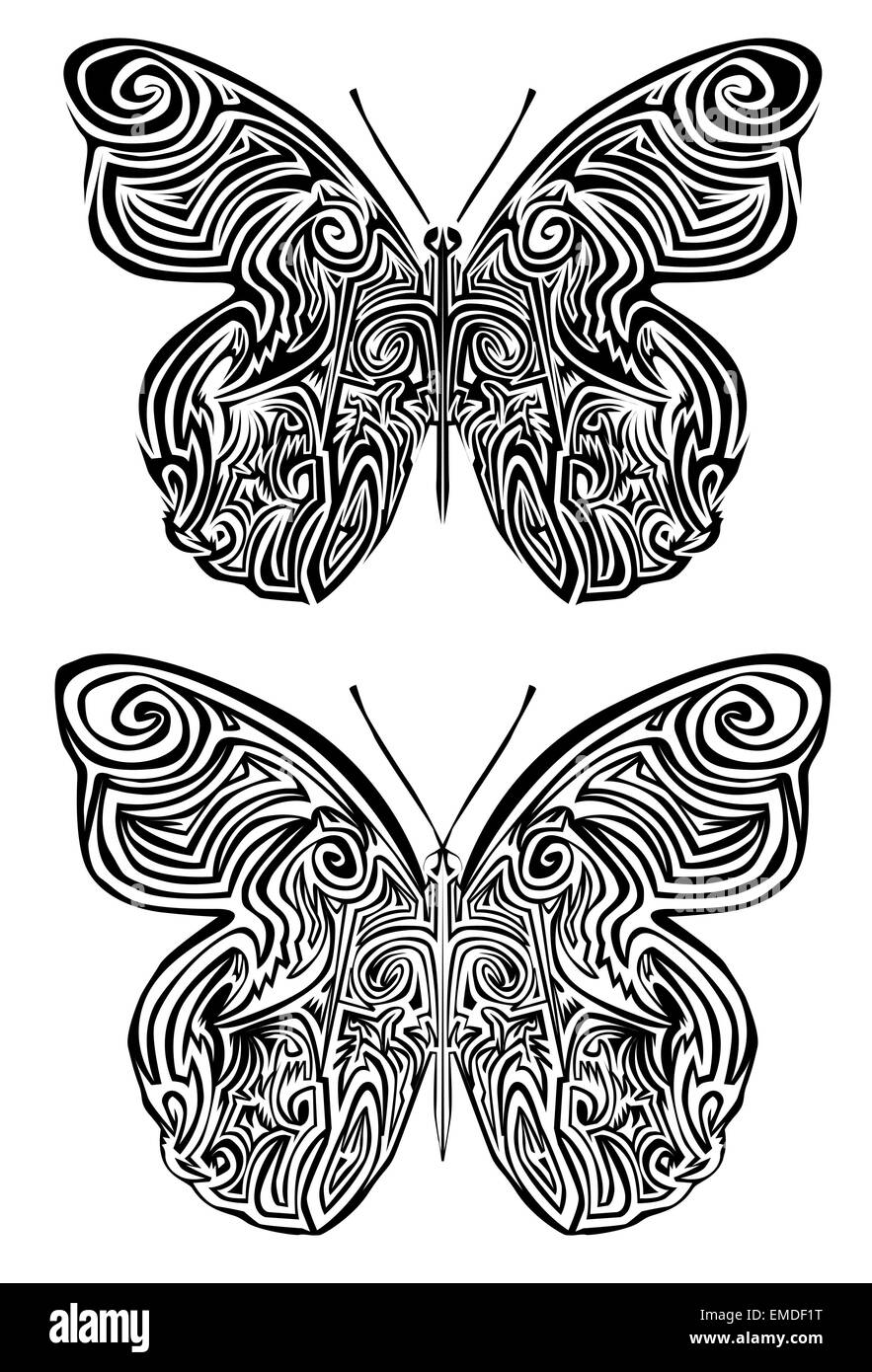 Butterfly tattoo style Stock Vector Images - Alamy